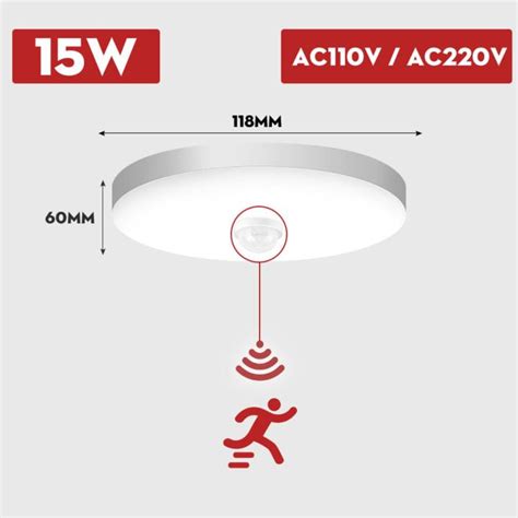 Pir Motion Sensor Led Ceiling Light 15w 20w 30w 40w Cold White Surface Mounted Smart Led Ceiling