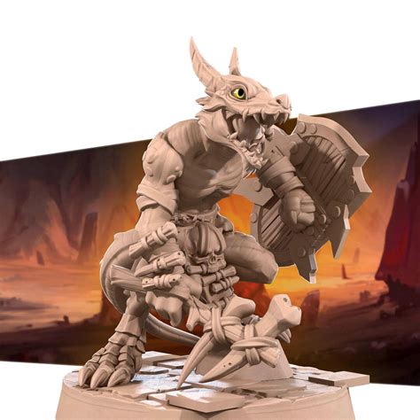 Kobold Barbarian 28 32mm Dandd Style Resin Reborne Monster Enemy Bg3