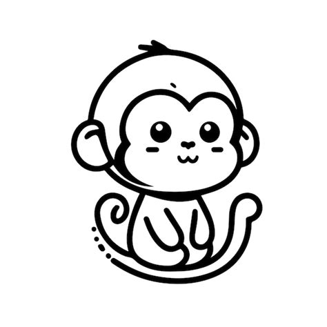 Free Vector Monkey Outline Drawing Premium Ai Generated Vector