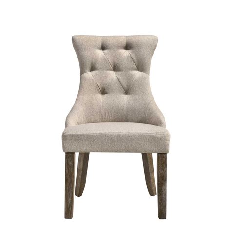 Latitude Run® Gabrian Two Tone Beige Fabric And Reclaimed Gray Finish