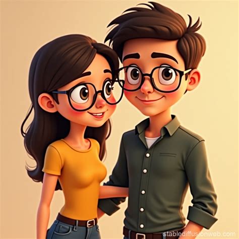 Disney Pixar Couple With Glasses