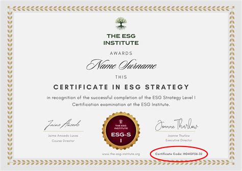 Certificate Verification Discover Esg Solutions Join Today — The