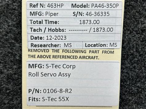 0106 8 R2 S Tec Roll Servo Assembly Fits S Tec 55x For Sale