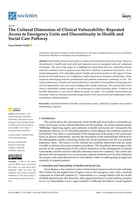 Pdf The Cultural Dimension Of Clinical Vulnerability Repeated Access