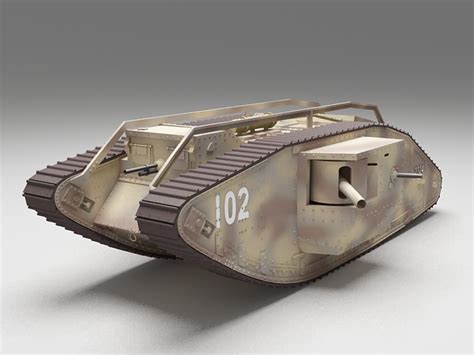 World War 1 British Tank 3d Model 3ds Max Files Free Download Cadnav