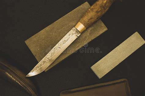 Damascus Steel Knives On A Black Background Kitchen Knives Background
