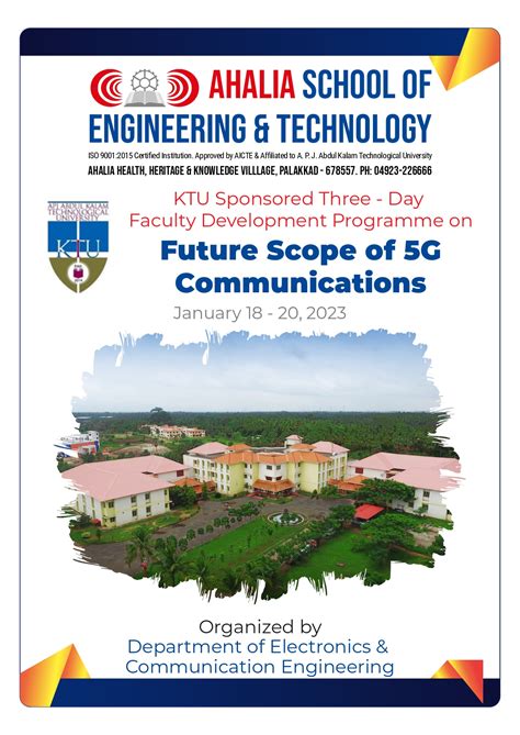 Ktu Sponsored Three Day Fdp On “future Scope Of 5g Communications” Ahalia School Of
