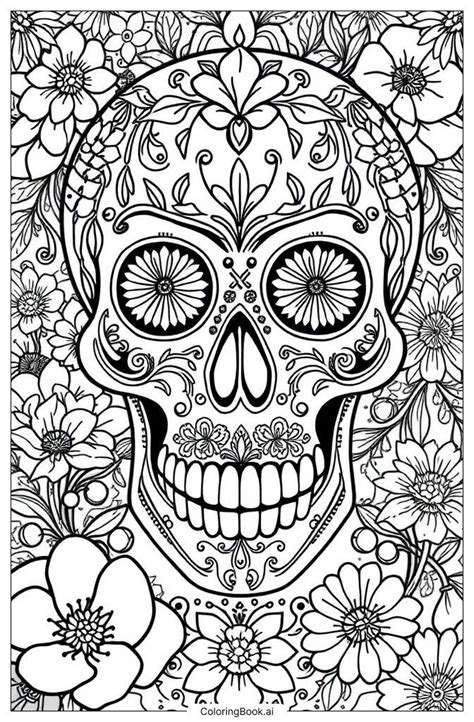 Day Of The Dead Sugar Skull Coloring