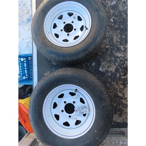 2x 17580r13 Utility Trailer Tires And Rims Hercules And Free Star Schmalz Auctions