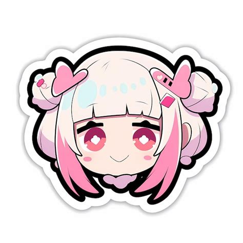 Minimal Japanese Kawaii Magical Girl Chibi Anime Vector Art Sticker Con