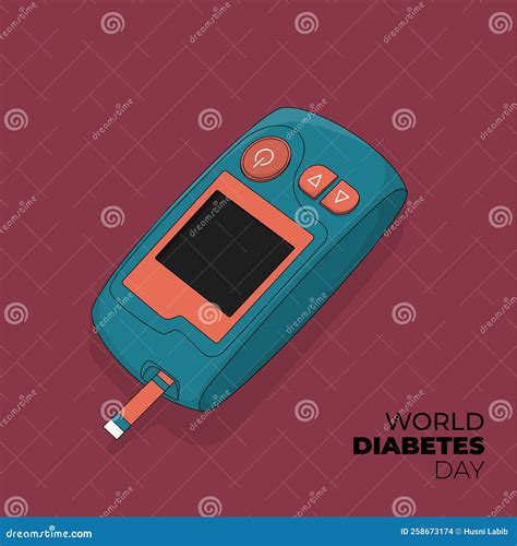 Glucometer In Cartoon Design With Green And Orange Concept Design Stock Vector Illustration Of