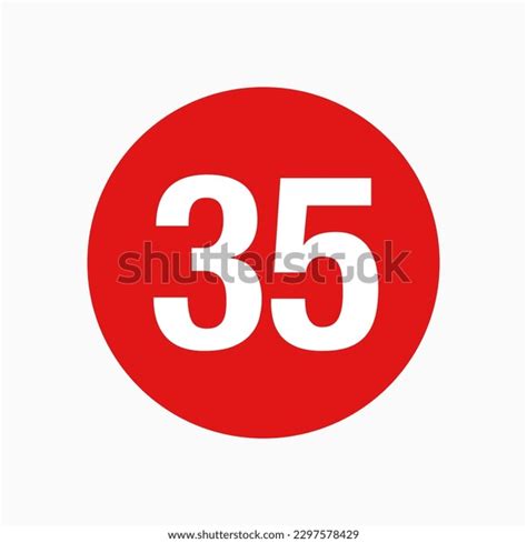 Number 35 Red Circle Stock Illustration 2297578429 Shutterstock