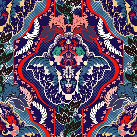 Vintage Indian Seamless Pattern Stock Vector Illustration Of Leaf Backdrop 58163308