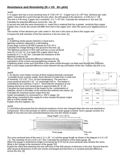 Resistance And Resistivity Qs 1 Pdf Electrical Conductor Electrical Resistivity And