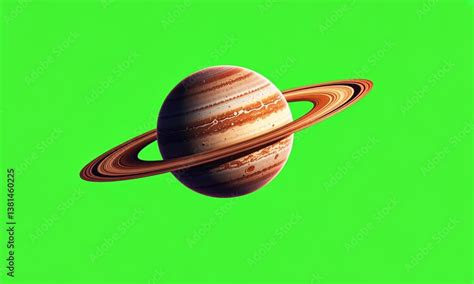 Planet Saturn Moving On Green Screen Stock Video Adobe Stock