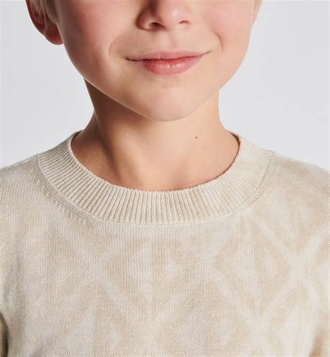 Maglione Per Bambini Maglia Di Cotone écru Con Stampa Cd Diamond Beige