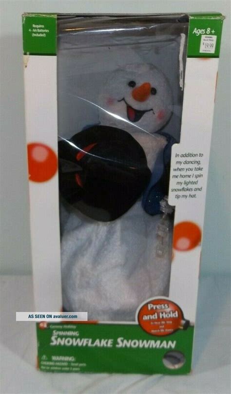 Vtg Gemmy Spinning Snowflake Snowman Blue Snow Miser Animated Musical