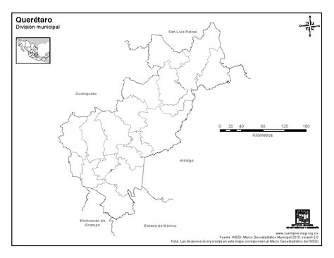 Mapa Para Imprimir De Querétaro Mapa Mudo De Municipios De Querétaro Inegi De México Mapas