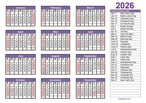 Free 2026 Julian Calendar 2026 Calendar Printable