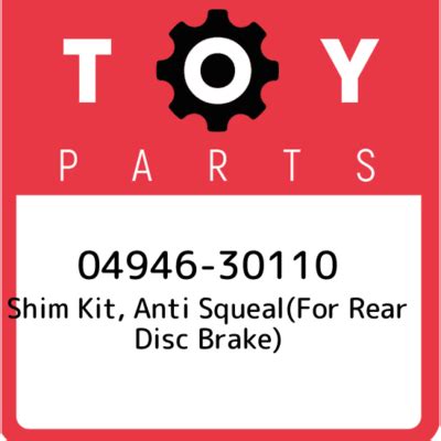 04946 30110 Toyota Shim Kit Anti Squeal For Rear Disc Brake