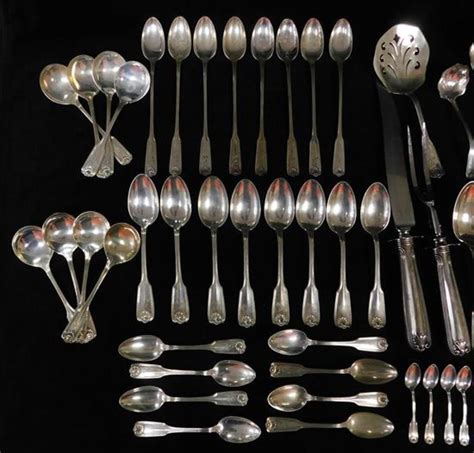 Lot Silver Towle Sterling Flatware Shell Pattern Sixty Five Pieces
