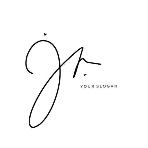 Premium Vector Jr Initial Signature Logo Vector Design