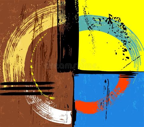 Abstract Background Illustration With Circles Semicircles And Stripes