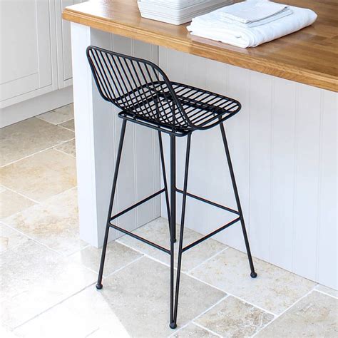 Fun Black Metal Bar Stools Mobile Island With Seating