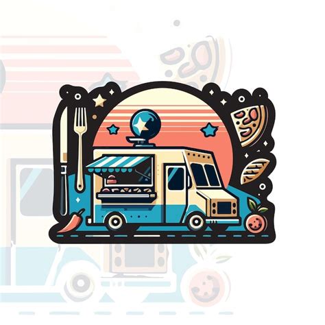 Food Truck Illustration Retro Design Premium Ai Generated Vector