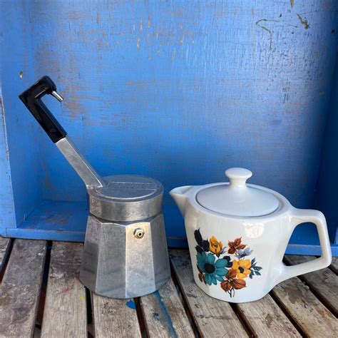 Vintage Italian Moka Ceramic Coffee Maker Espresso Maker With Ceramic