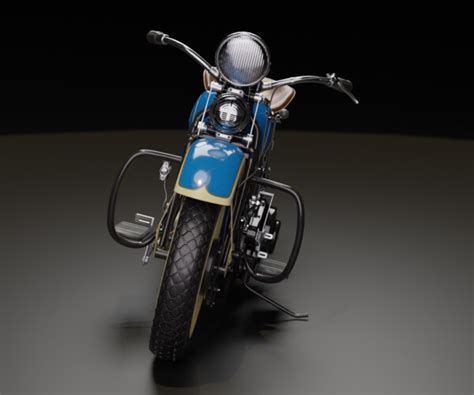 Artstation Harley Davidson Knucklehead El 1936 Motorcycle Low Poly