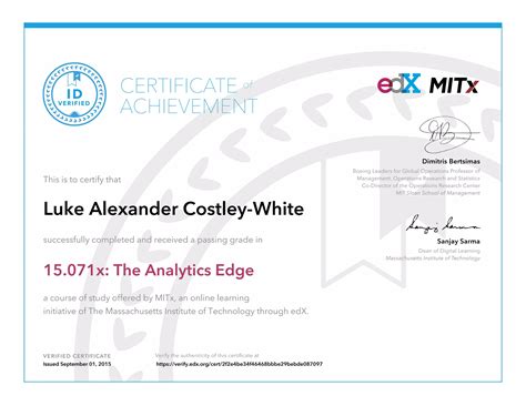 Mit Analytics Edge Certificate Pdf