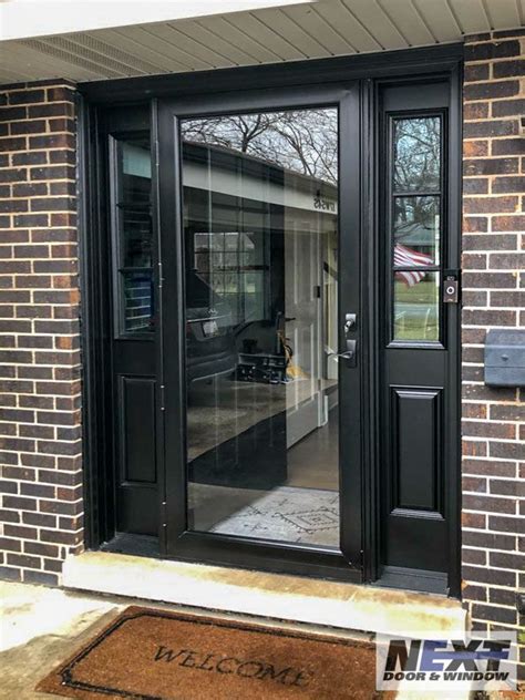 Provia Signet Entry Door With Sidelights And Full View Storm Door