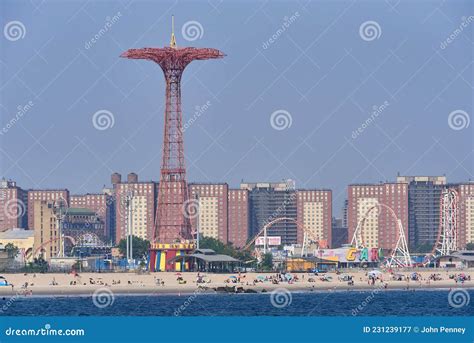 The Beach And Amusement Park Of Coney Island With The Parachute Jump