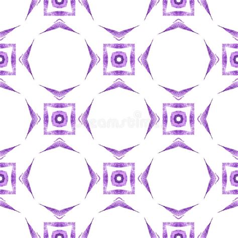Tropical Seamless Pattern Purple Powerful Boho Stock Illustration