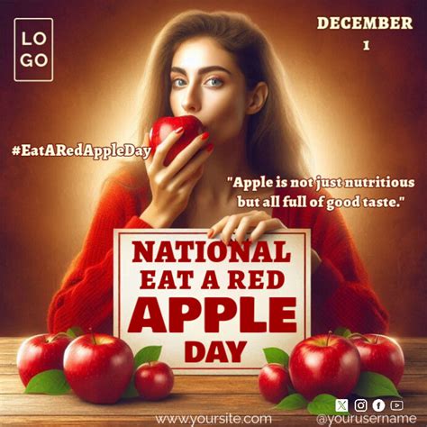 National Eat A Red Apple Day Template Postermywall