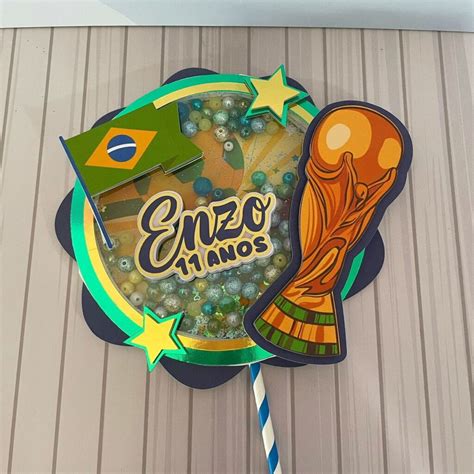 Topo De Bolo Copa Brasil Personalizado E Editavel