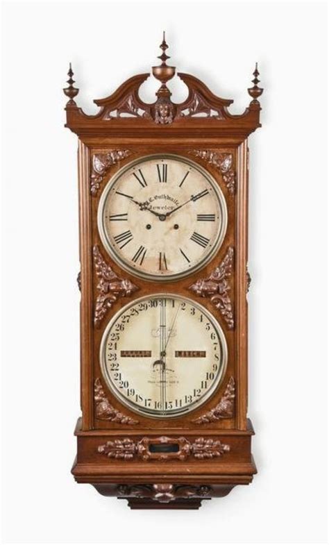 Ithaca Calendar Clock Co Regulator No 1 Hanging Calendar Clock Price