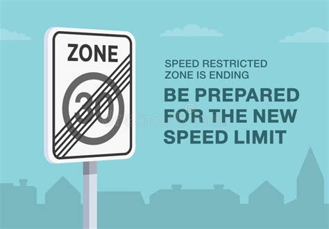 Close Up Of European End Of Speed Limit Zone Sign Meaning Speed Restricted Zone Is Ending