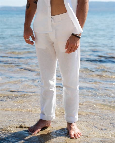 Off The Beach Linen Blend Pants White Bikini Village