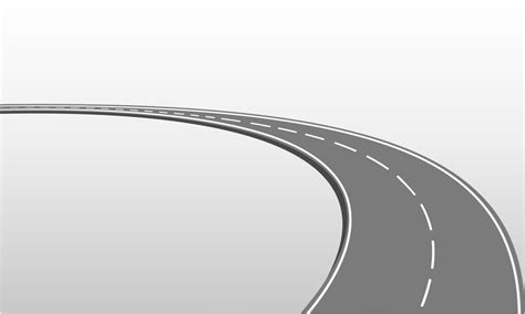 Curved Road Isolated On White Background Vector Illustration 14072054