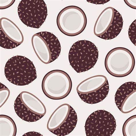 Padrão De Fruto De Coco Vetor Premium