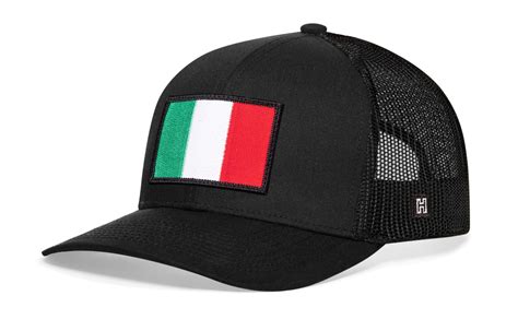 Italian Flag Trucker Hat Black Italy Snapback Haka Hat
