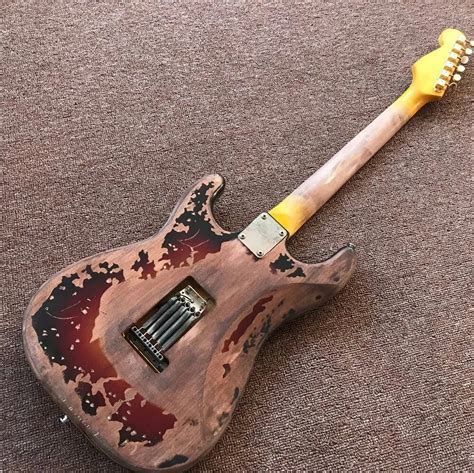 Retro Relic Style Electric Guitar Basswood Guitarra 6 Cuerdas Hechas A