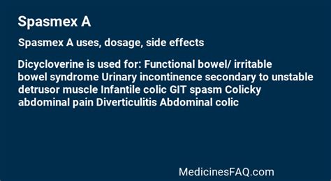 Spasmex A Uses Dosage Side Effects Food Interaction And Faq