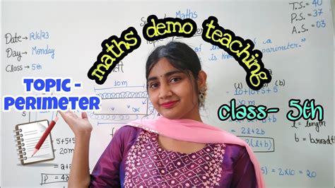 Perimeter Class 5 Maths Demo Teaching Kvs Interview Prepration Youtube