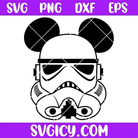 Stormtrooper Mickey Mouse Head Svg Stormtrooper Ears Svg Png Svg Icy