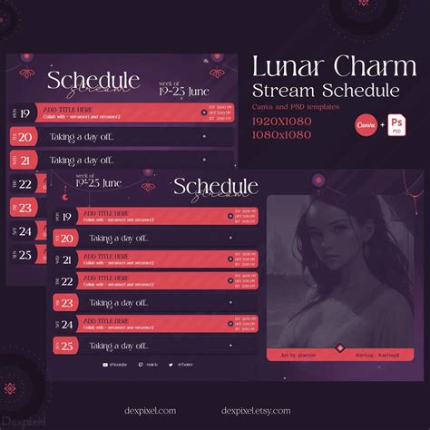 Customizable Stream Schedule Templates For Creators Dexpixel