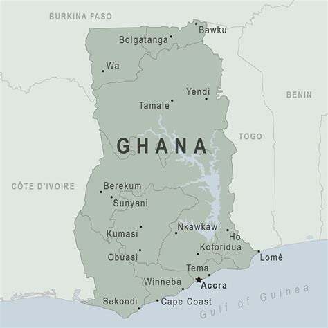 Printable Ghana Map Printablelib