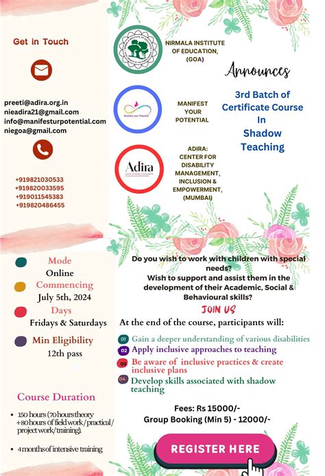 3rd Batch Of Certificate Course In Shadow Teaching Nirmala Institute